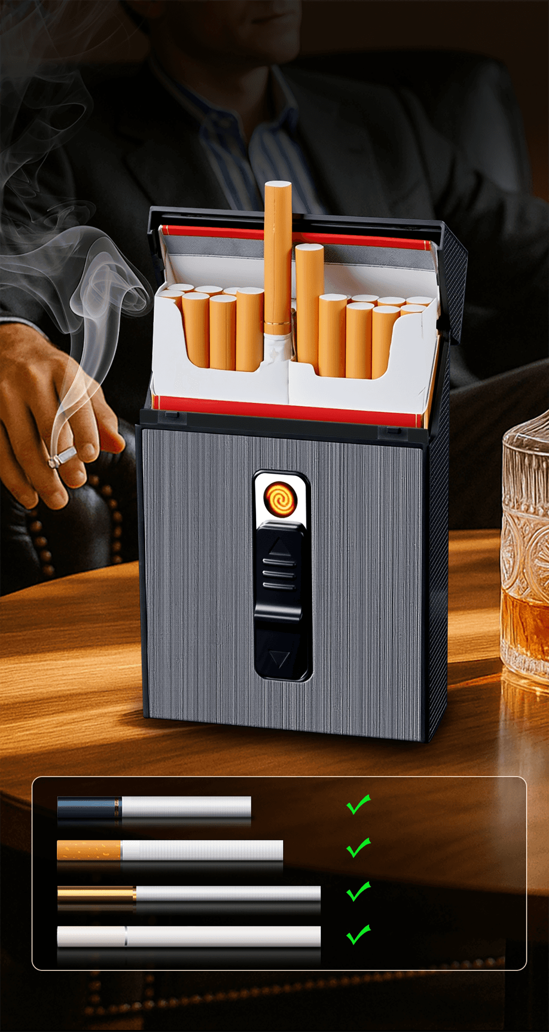 Cigarette Case with Lighter