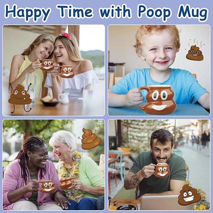 Naughty Prank Poop Emoji Ceramics Mug With Spoon – Tegooe