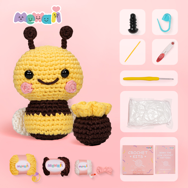 Mewaii Mushroom Bee Crochet KIT - Pot Part